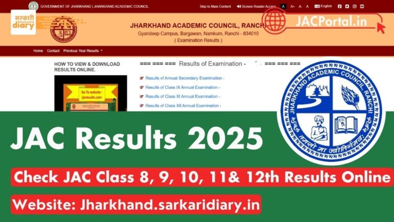 JAC Results 2025: Check Class 8th 10th 12th Results Online @jacresults.com
